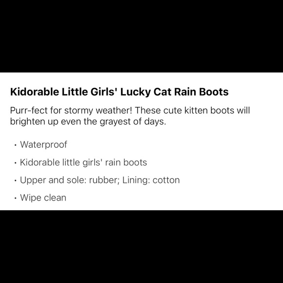 Kidorable | Shoes | New Kidorable Little Girls Lucky Cat Rain Boots ...
